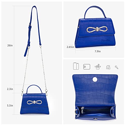 Milan Chiva Mini Top Handle Crossbody Bag Mini Crocodile Purse Trendy Clutch Handbag Shoulder Satchel for Women