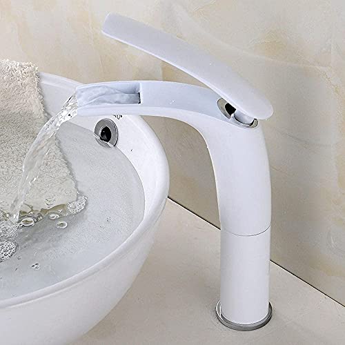 JBQ Bathroom Faucets Bathroom Sink Faucet Bathroom Basin Faucet Solid Brass Sink Faucet Hot and Cold Single-Handle Countertop Toilet Waterfall Faucet (Color : Black 2 T)