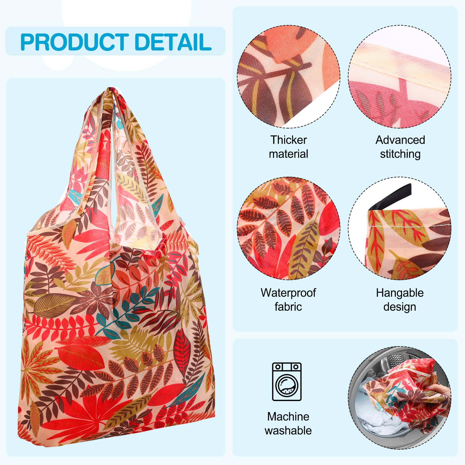 Paterr 50 Pack Reusable Grocery Bags Foldable Shopping Bags Bulk Washable Grocery Tote with Carry Pouch for Groceries(Classic)