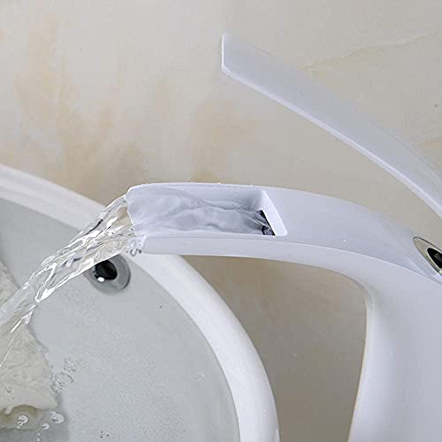 JBQ Bathroom Faucets Bathroom Sink Faucet Bathroom Basin Faucet Solid Brass Sink Faucet Hot and Cold Single-Handle Countertop Toilet Waterfall Faucet (Color : Black 2 T)