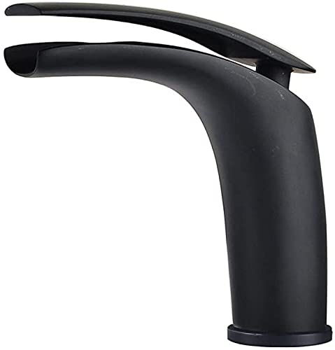 JBQ Bathroom Faucets Bathroom Sink Faucet Bathroom Basin Faucet Solid Brass Sink Faucet Hot and Cold Single-Handle Countertop Toilet Waterfall Faucet (Color : Black 2 T)