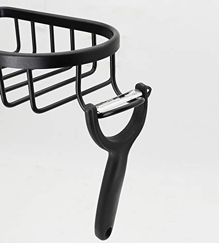 SinLoon Kitchen Faucet Sponge Holder, Sink Caddy Organizer, Space Aluminum Soap Dish Brush Rack Hanging for Kitchen & Bathroom Accessories(Black)