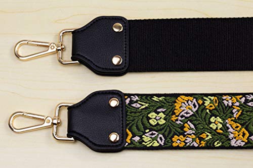 Allzedream Adjustable Guitar Style Purse Strap Replacement Crossbody Bags Jacquard Weave Embroidered (Autumn)