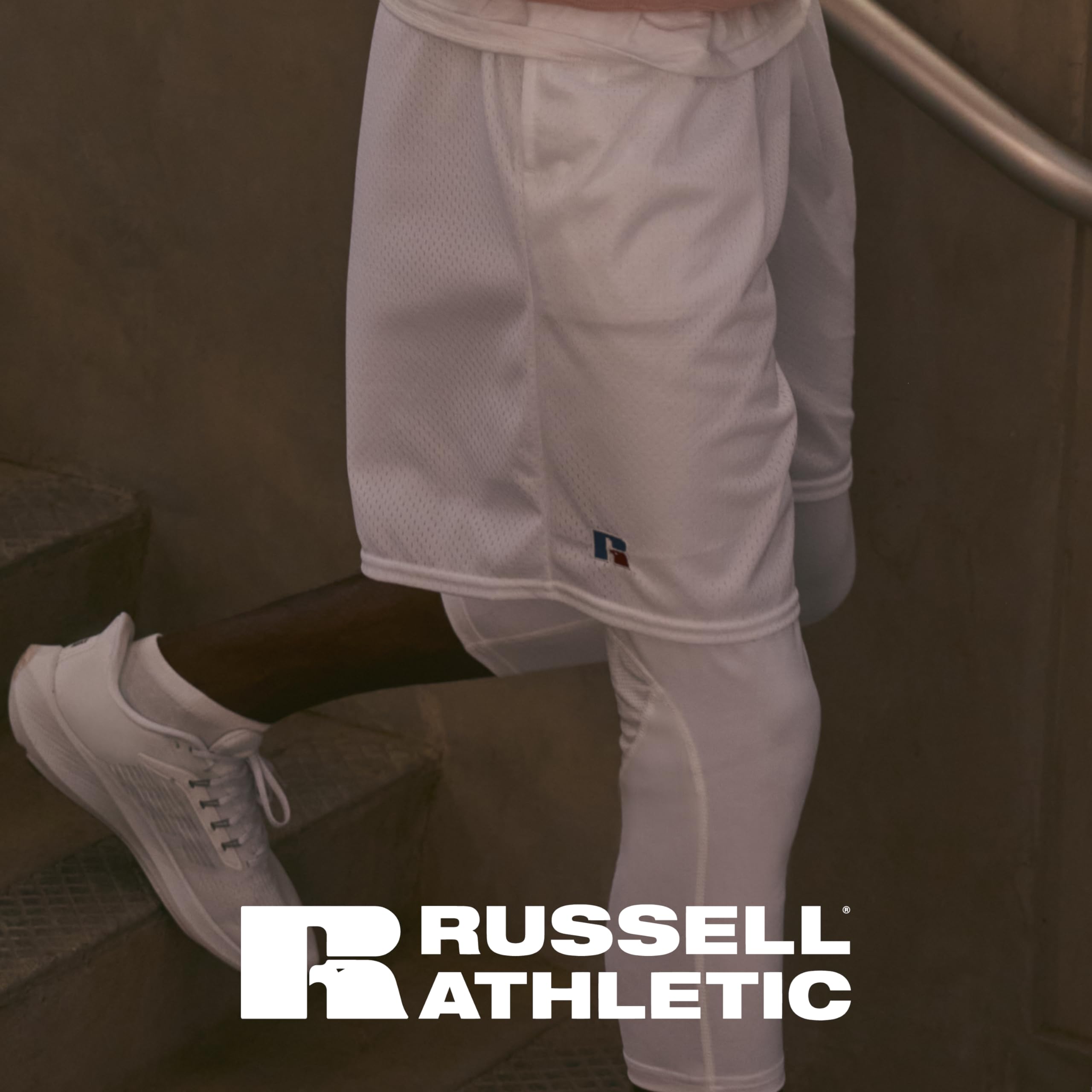 Russell Athletic Men's Mesh Short with Pockets, Black, Large, 651AFM1