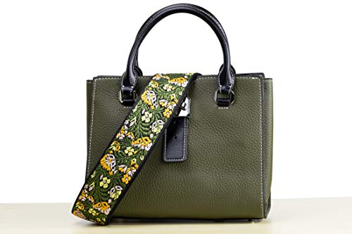 Allzedream Adjustable Guitar Style Purse Strap Replacement Crossbody Bags Jacquard Weave Embroidered (Autumn)