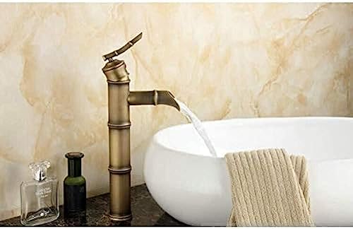 Kitchen Taps Kitchen Tap Faucet Sink Faucet Antqiue Brass Bamboo Waterfall Sink Faucet Single Lever Deck Bathroom Toilet Mixer Tap Faucet