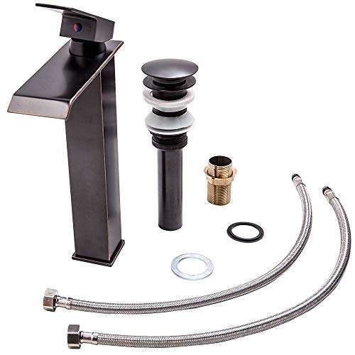 MENGK 304 Stainless Steel Bathroom Basin Faucet Vessel Sink Tall Countertop Mixer Tap