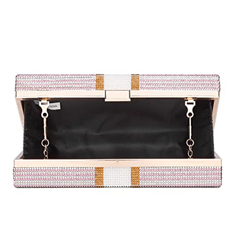 Covelin Dollar Clutch Purse for Women from, Rhinestone Evening Handbag Money Bag Pink
