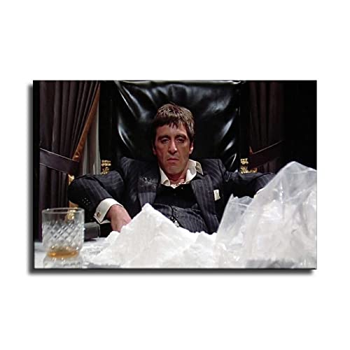IFUNEW Pacino Scarface Poster Decorative Painting Canvas Wall Art Living Room Posters Bedroom Painting 16x24inch(40x60cm)
