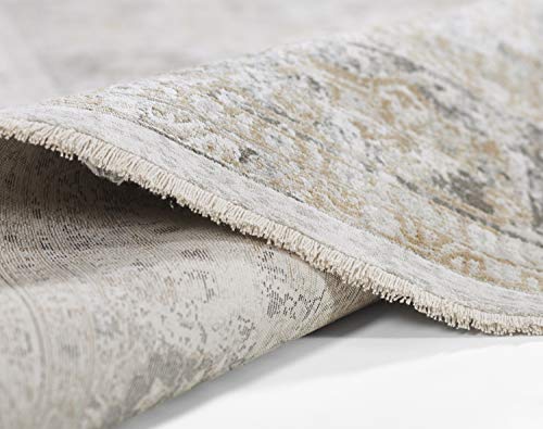 Momeni Cambridge Viscose and PES Traditional Indoor Area Rug, Taupe, 2'2" X 3'11"
