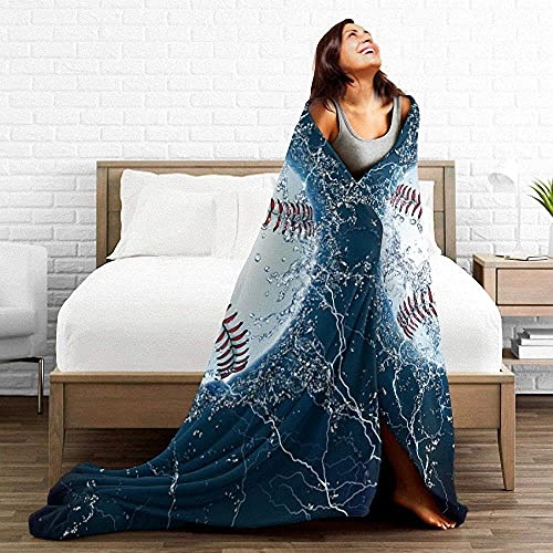 Soft Baseball Blanket Microfiber Flannel Throw Blanket for Kids and Adults Plush Fleece Sherpa Throw Blanket for Couch Sofa Bedding Living Room (Baseball Blanket B, 130cm x 150cm(51'' x 59''))