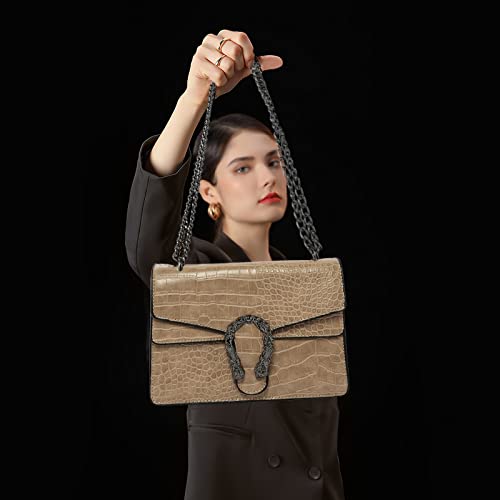 Crossbody Bags For Women Snake Print Clutch Purses Cross Body Evening Handbag Chain Strap Shoulder Satchel