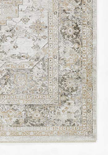 Momeni Cambridge Viscose and PES Traditional Indoor Area Rug, Taupe, 2'2" X 3'11"