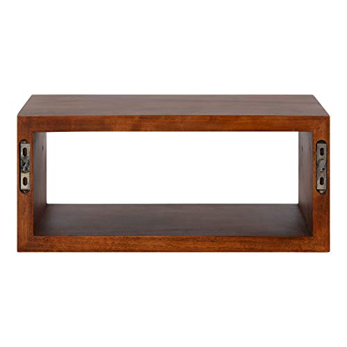 Kate and Laurel Holt Modern Floating Wall Shelf, 18 x 8, Walnut Brown, Chic Rectangular Floating Wood Shelf for Wall