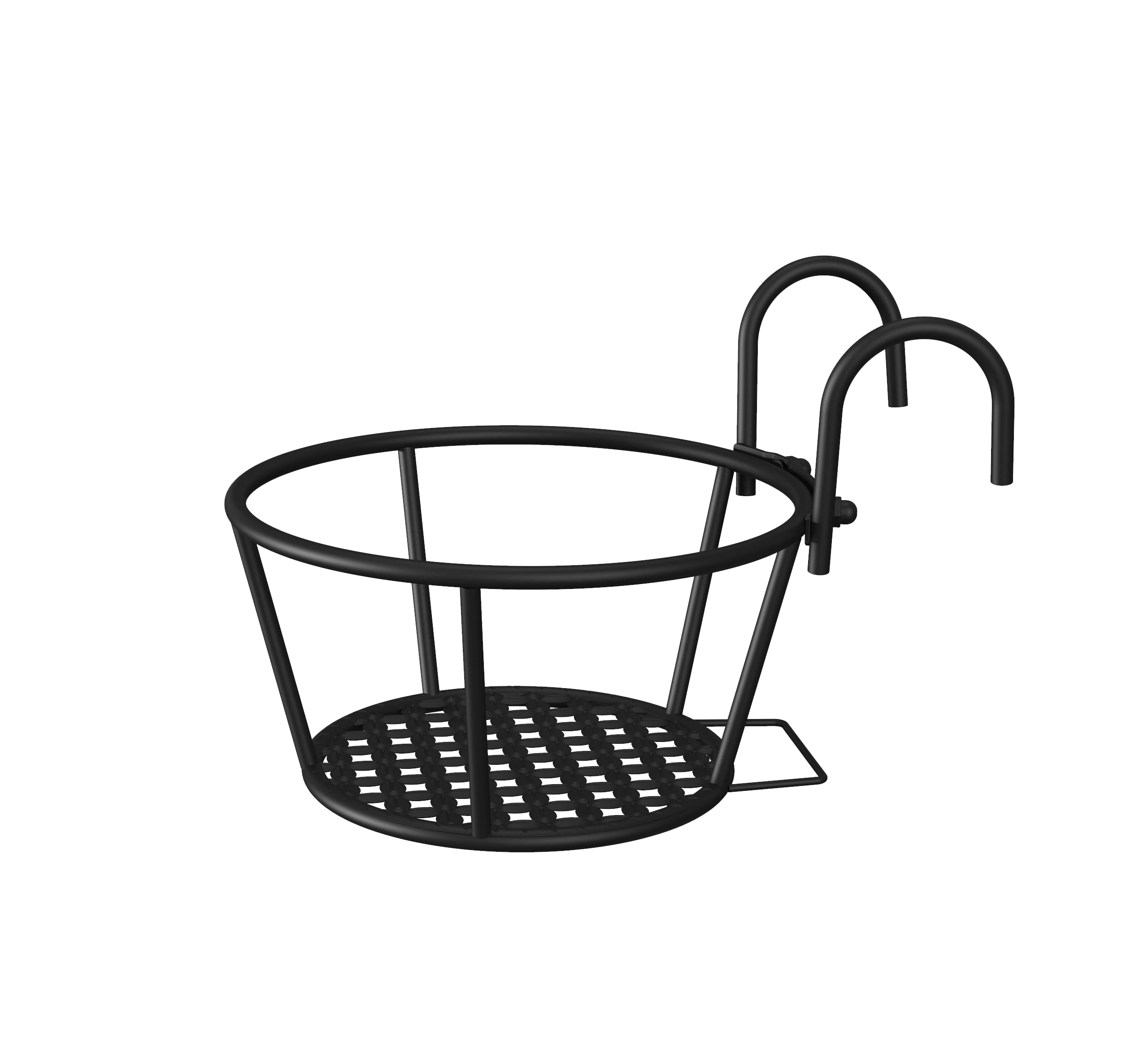 ORZ Railing Planter, Set of 3 Deck Flower Pot Holder Hanging Plant Flower Container for Outdoor Balcony Patio Fence, 6.5 inch Black