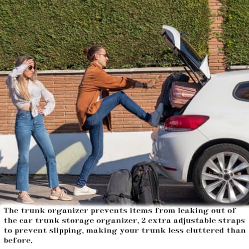 Car Trunk Organizer – Collapsible, Multi-Compartment for SUVs, Trucks & Cars for Groceries, Tools & Work Materials – Truck & Car Accessories for Women and Men (GRAY)