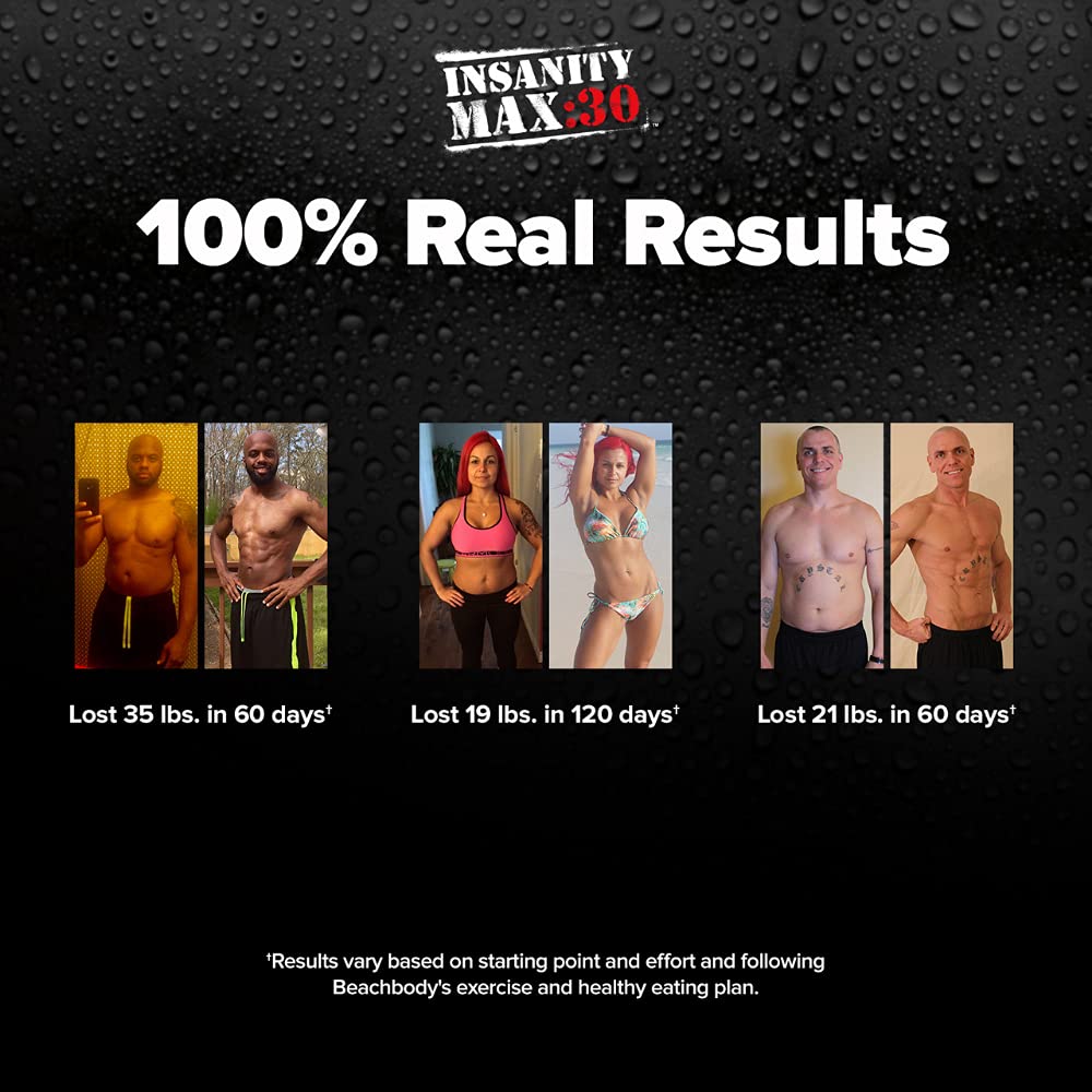 INSANITY MAX:30 Base Kit - DVD Workout, 60 Day Total Body Conditioning Program, Home Gym Bodyweight Exercise Program, No Workout Equipment Needed, Nutrition Guide Included, 10 DVDs