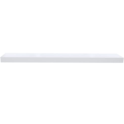 Ballucci Floating Shelf, 35.5" L Wood Wall Mounted Ledge with Invisible Bracket for Living Room, Bedroom, Bathroom, Kitchen, Nursery, 6" Deep - White
