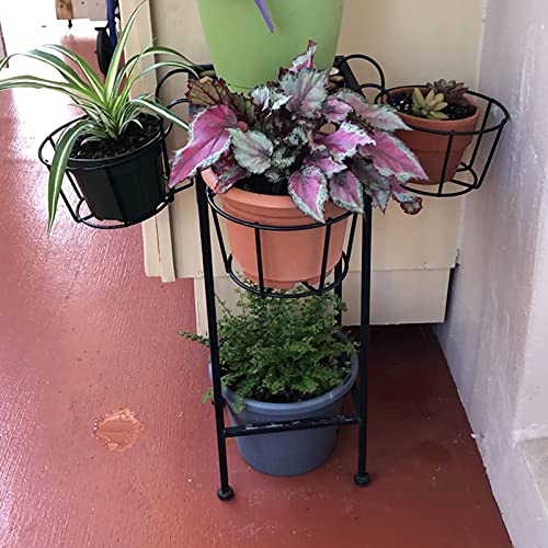 EIMQUVW 4 Pack Round Hanging Railing Planters Basket Metal Balcony Planters Railing Hanging Flower Pot Holders for Outside,Indoor,Balcony,Garden(20CM)