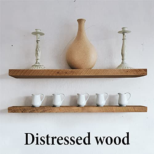 Olde Wood Limited Reclaimed Wood Floating Shelf | for Living Room, Bedroom, Kitchen & Bathroom | Simple Wall Mount Shelving for Rustic Barnwood or Modern Farmhouse Decor | (Approx. 2" x 4" x 18")