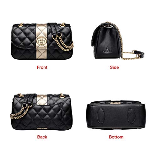 iFOXER Split Cow Leather Cross Body Bag Women's Crossbody Bags Mini Soft Cowhide Shoulder Bag for Girl (black1)