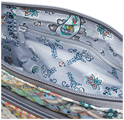Vera Bradley Women's Cotton Little Hipster Crossbody Purse With RFID Protection, Citrus Paisley - Recycled Cotton, One Size