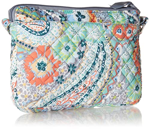 Vera Bradley Women's Cotton Little Hipster Crossbody Purse With RFID Protection, Citrus Paisley - Recycled Cotton, One Size