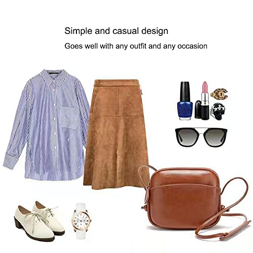 natyrlpog Crossbody Bag for Women Small, Cute Leather MINI Shoulder Purses, Fashion Messenger Phone Bag (brown)