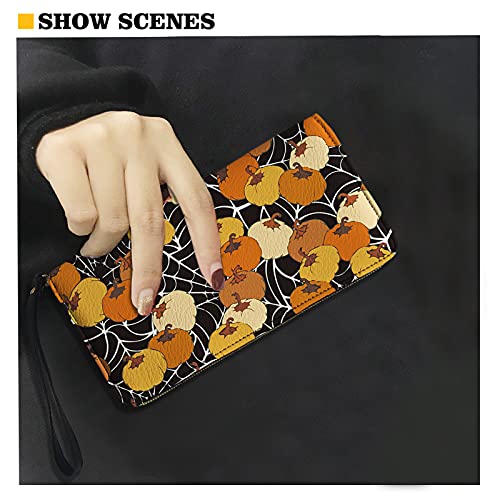 Binienty Pu Leather Wristlet Wallets for Women Girls, Cute Red Ladybug Print, Zip Arond Phone Purse Card Holder Organizer