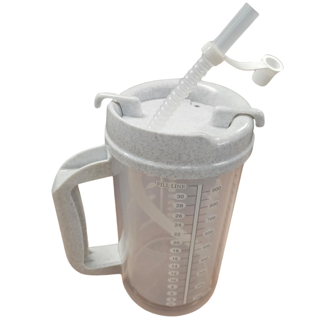 1 X Medegen Roommates Pitcher Insulated W/Straw Translucent W/Granite And Handle 32 Oz - Model h206-01