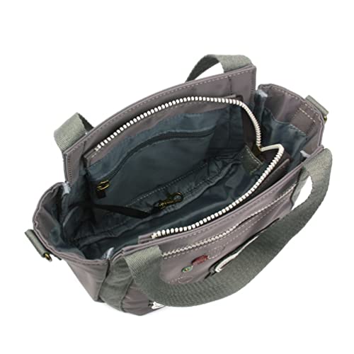 Chala Group Chala Handbags Paw Print CV Venture Mini Carryall Handbag, Crossbody Dog Lovers, Grey