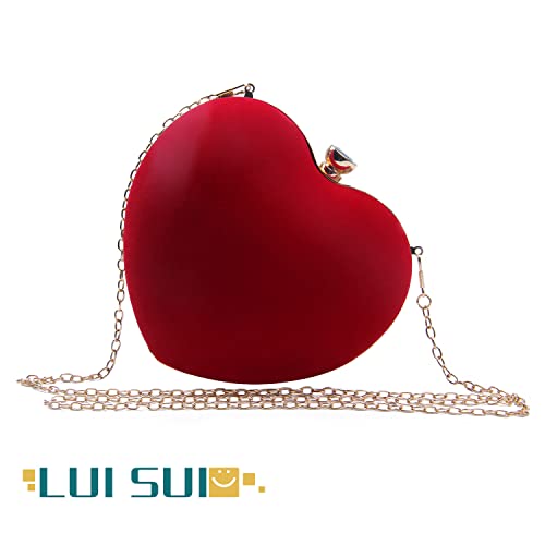 LUI SUI Womens Wedding Party Evening Bag Heart Clutch Purse Stylish Mini Cocktail Prom Tote Handbag