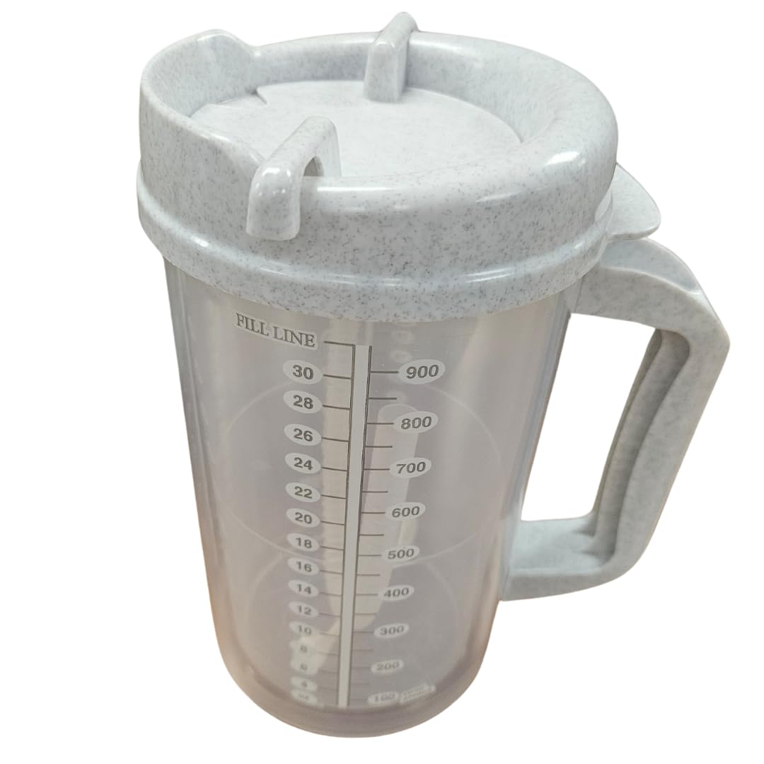 1 X Medegen Roommates Pitcher Insulated W/Straw Translucent W/Granite And Handle 32 Oz - Model h206-01
