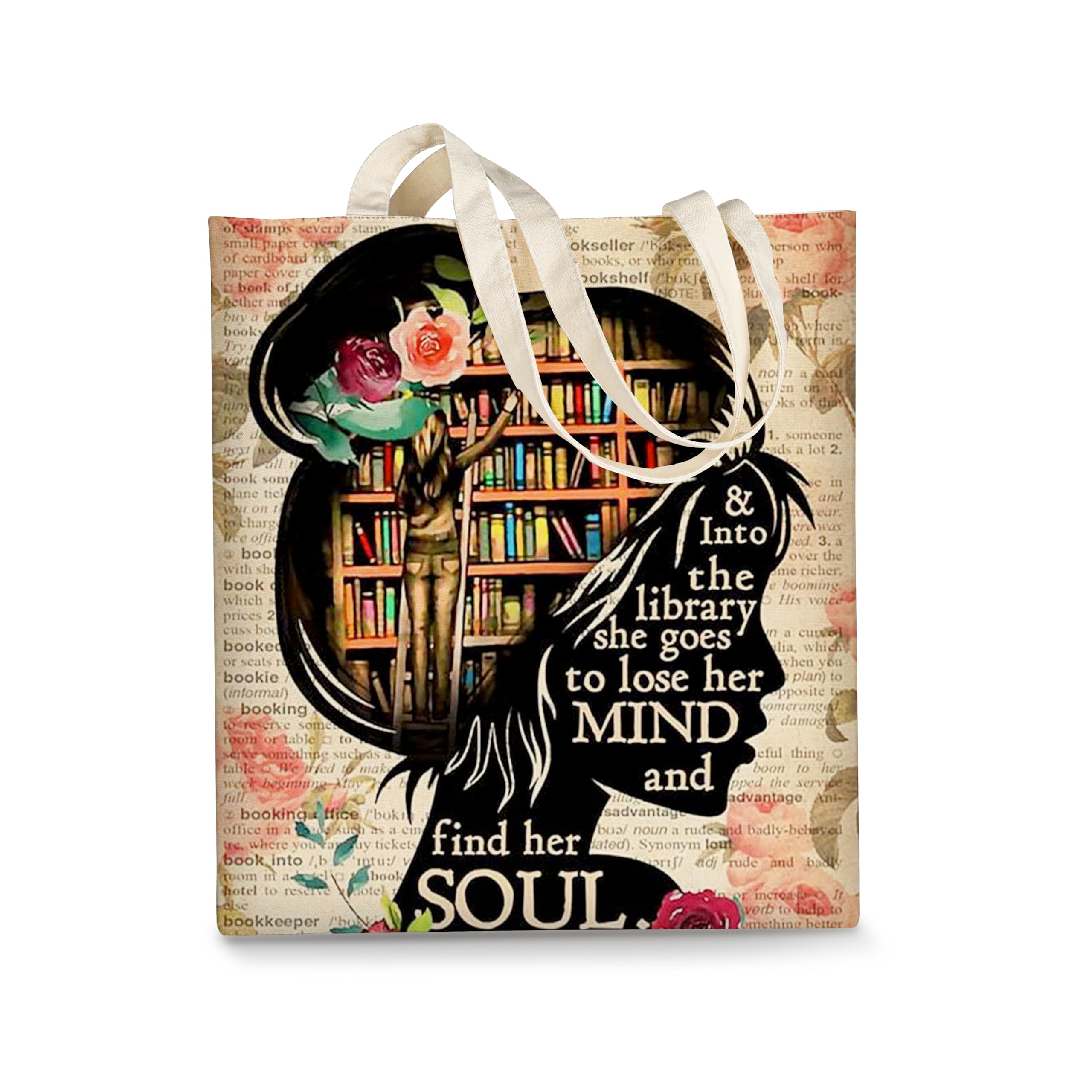 AUSVKAI Canvas Tote Bag Aesthetic for Women, Cute Bible Reusable Cloth Cotton Bags for College Shopping Beach Grocery Trendy Gifts