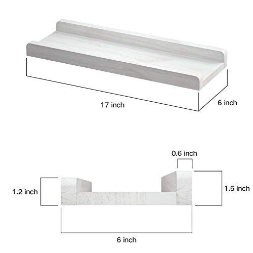 Love-KANKEI Floating Shelves, Rustic Wood Wall Shelves Bundle (Contain 2 Items)