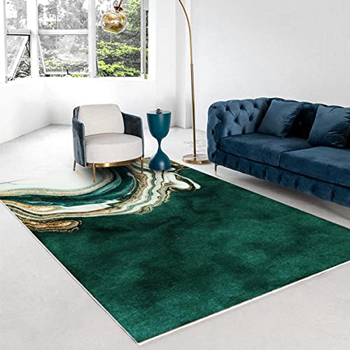 Livingart 6x9ft Jade Green Area Rug for Living Room Marble Swirl Vintage Entryway Carpets Bedroom Diningroom Play Room Contemporary Pattern Robust Floor Cover Runner Rugs Distressed Cool Carpet
