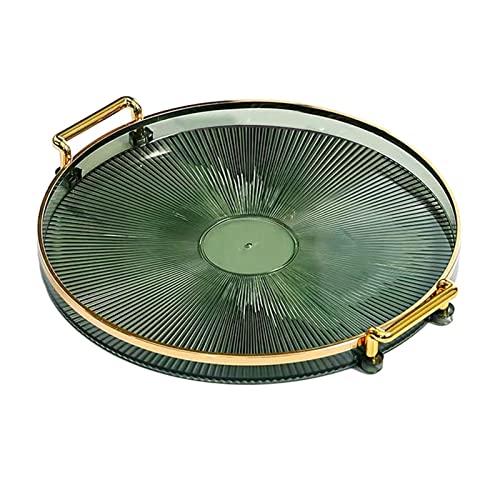 Luxury Serving Tray, with Handles Cosmetic Perfume Makeup Display Multifunction Decorative Decorative Tray, Jewelry Tray for Living Room, Green