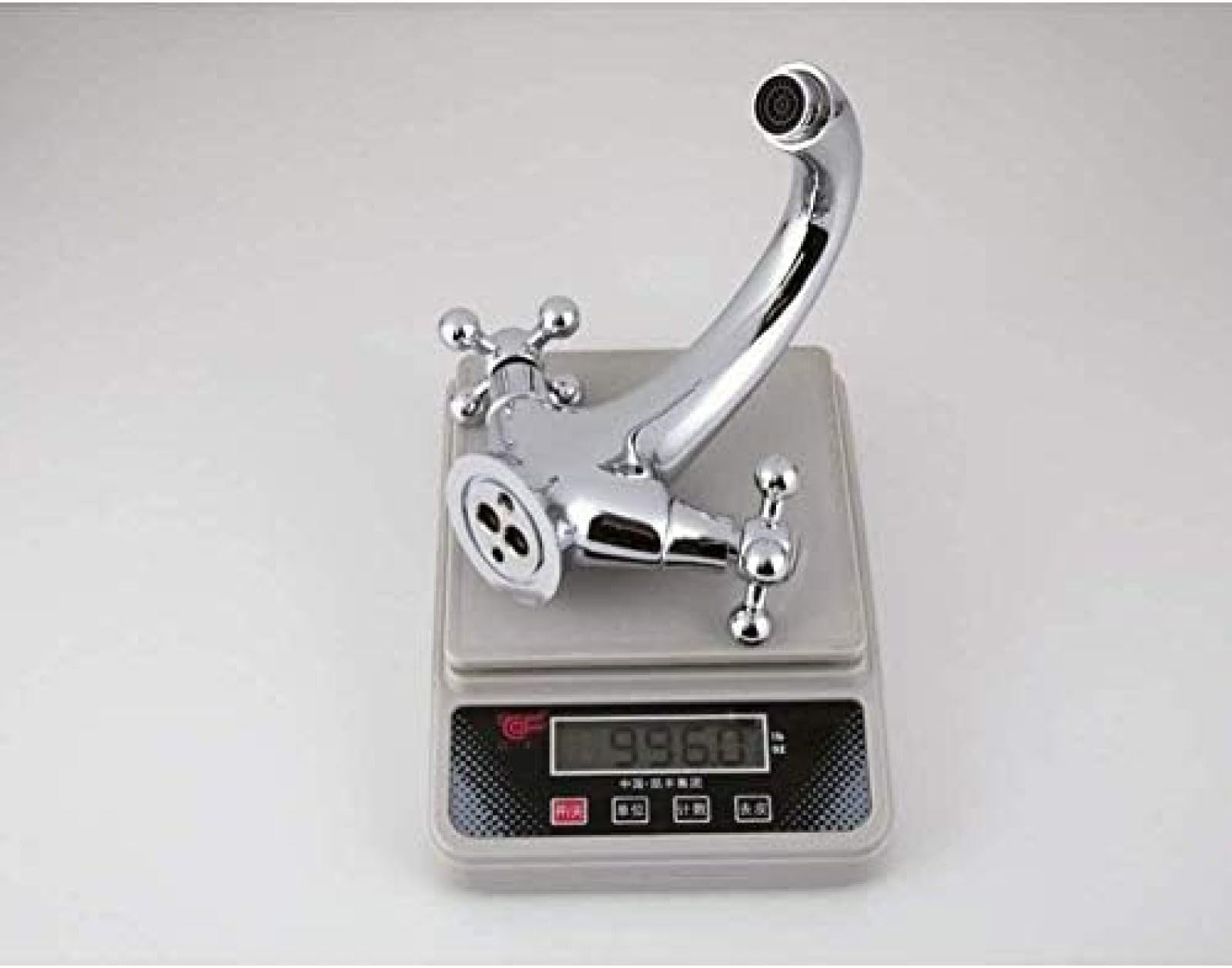 ROLTIN Kitchen Taps 1 Set Chrome Plated Double Handle Toilet Bathroom Sink Faucet Hot and Cold Bathroom Sink Mixer Tap Switch