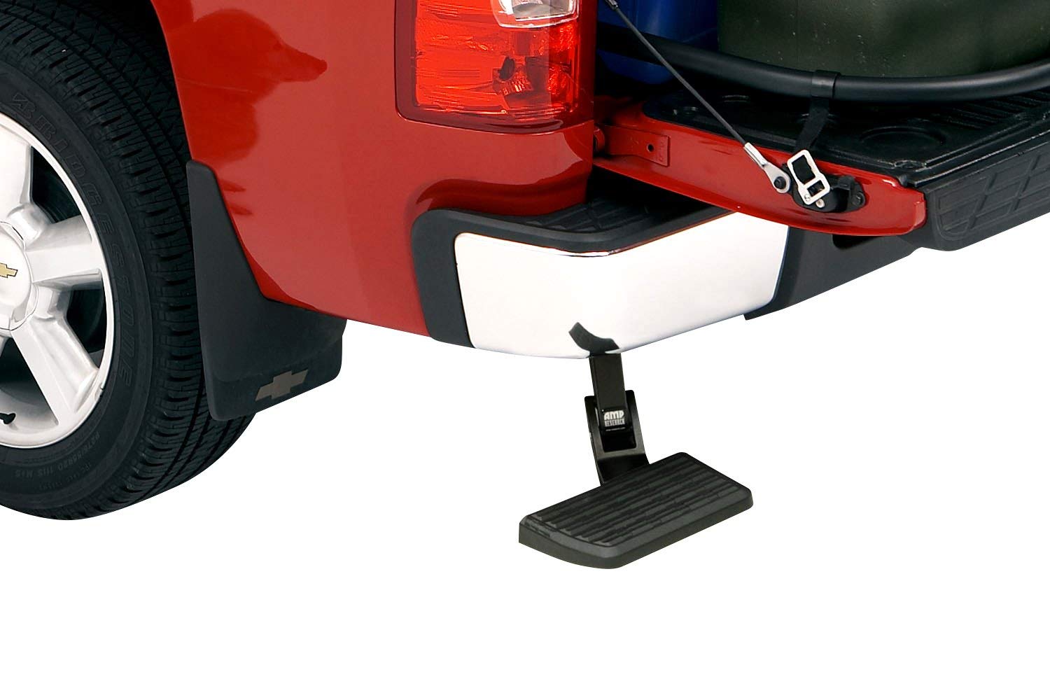 AMP Research 75306-01A BedStep Retractable Bumper Step for 2009-2018 Ram 1500, 2010-2018 Ram 2500/3500 (Excludes Dual Exhaust & EcoDiesel Models),Black