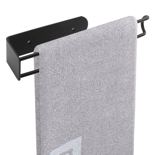 NearMoon Hand Towel Holder/Towel Ring Strong Hold Self Adhesive Bathroom Towel Bar, Thicken Stainless Steel Towel Rack- Sticky Towel Hanger, Contemporary Style, NO Drilling (Matte Black)