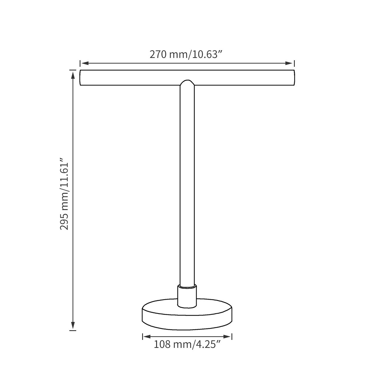 Miyili Freestanding Countertop Towel Holder for Bathroom Kitchen T-Shape Hand Towel Tree Rack, Brushed Stainless Steel Finish, E01N