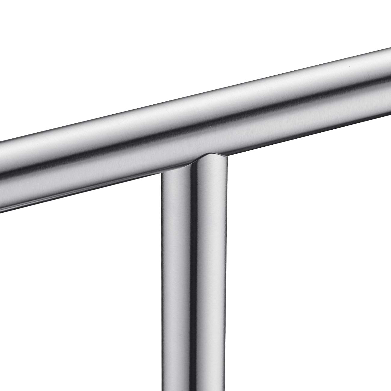 Miyili Freestanding Countertop Towel Holder for Bathroom Kitchen T-Shape Hand Towel Tree Rack, Brushed Stainless Steel Finish, E01N