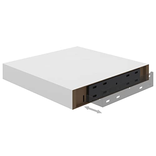 CHARMMA Wall Mounted Floating Shelves, Wide Display Ledges,Wall Mounted Display Shelf,Wall Book Shelves for Bedroom,Floating Wall Shelves,High Gloss White,9.1"x9.3"x1.5" MDF