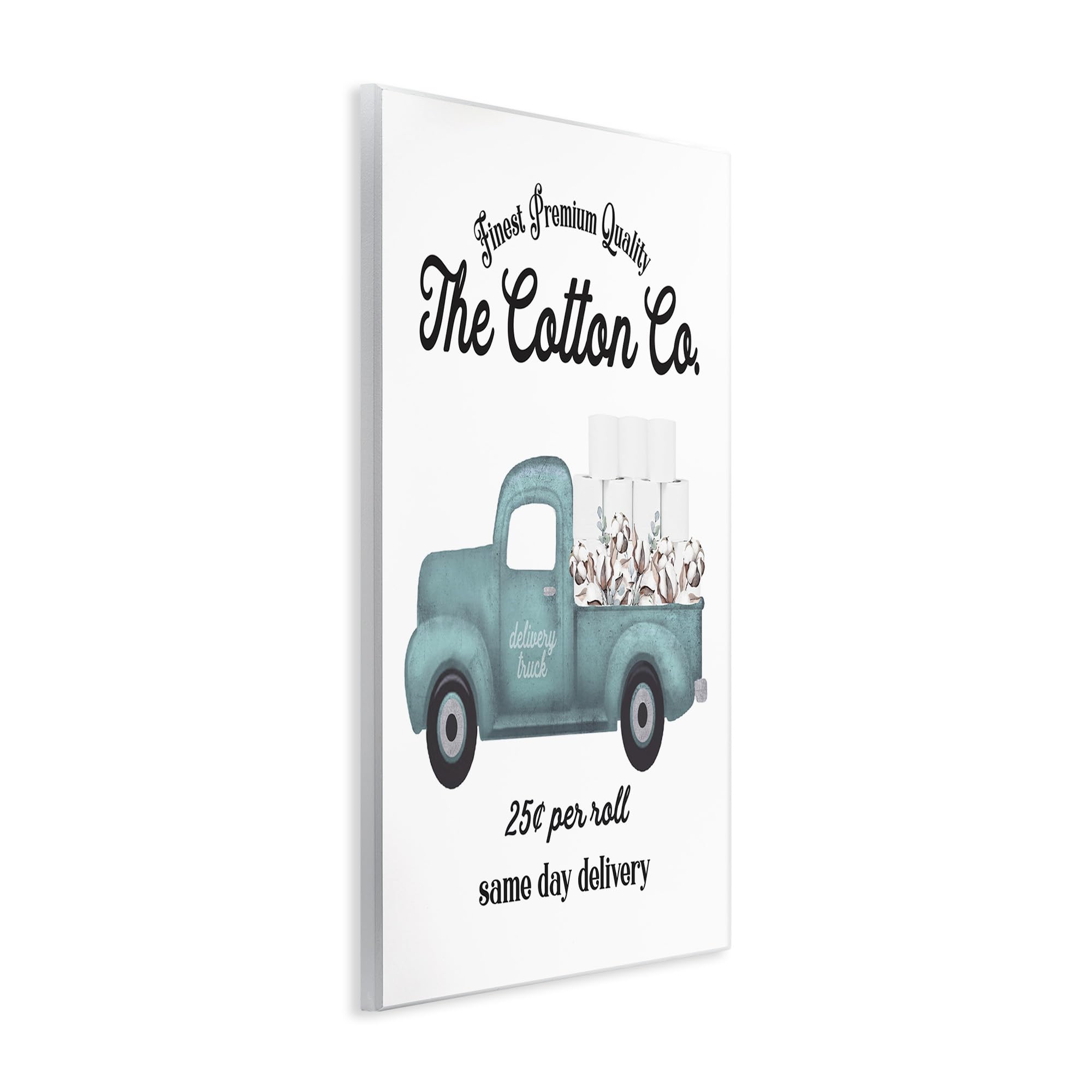Stupell Industries Toilet Paper Cotton Co Delivery Truck Bathroom Word Design Wall Plaque Art Design By Artist Lettered and Lined, 13 x 19