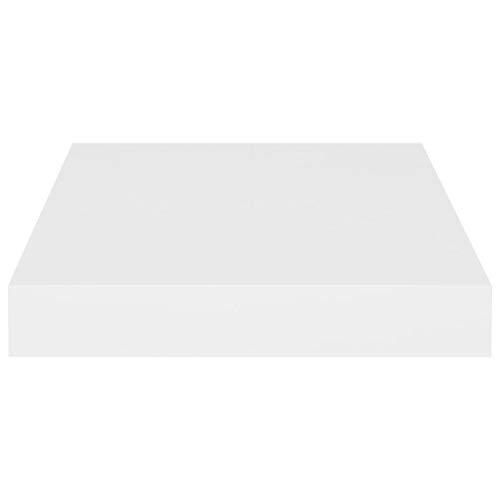 CHARMMA Wall Mounted Floating Shelves, Wide Display Ledges,Wall Mounted Display Shelf,Wall Book Shelves for Bedroom,Floating Wall Shelves,High Gloss White,9.1"x9.3"x1.5" MDF