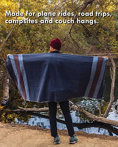 NxTSTOP Packable Airplane Travel Blanket - Soft, Machine Washable Travleisure - Compact Lightweight Cotton Throw Blanket with Attached Pouch
