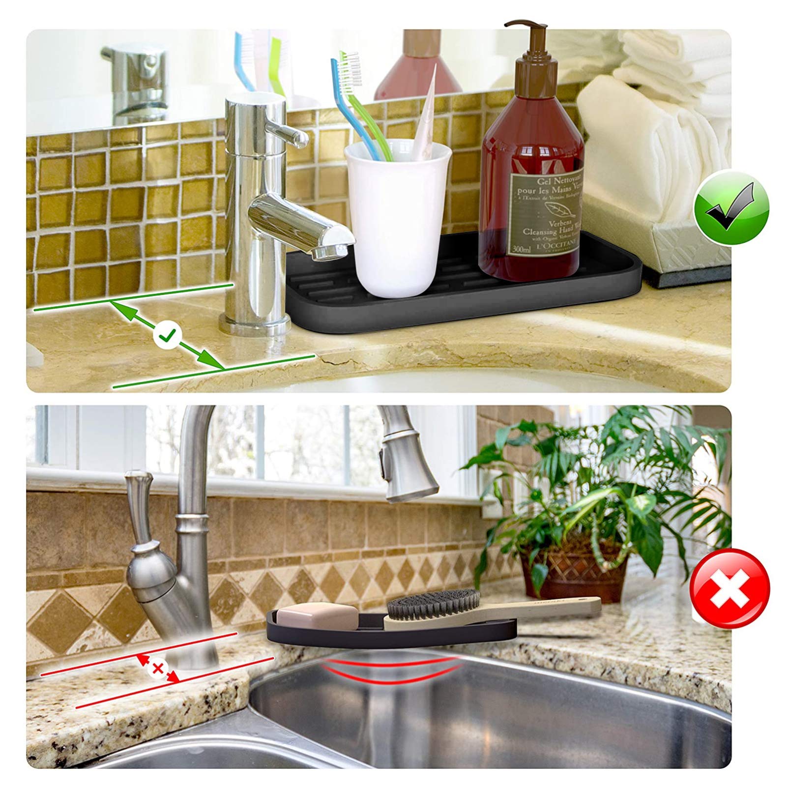 Healifty Grade Silicone Draining Tray Wave Silica Gel Dispenser