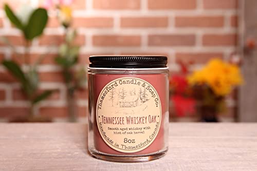 Tennessee Whiskey Oak Scented Candle - Smooth Aged Whiskey with hint of Oak Barrel (8oz)