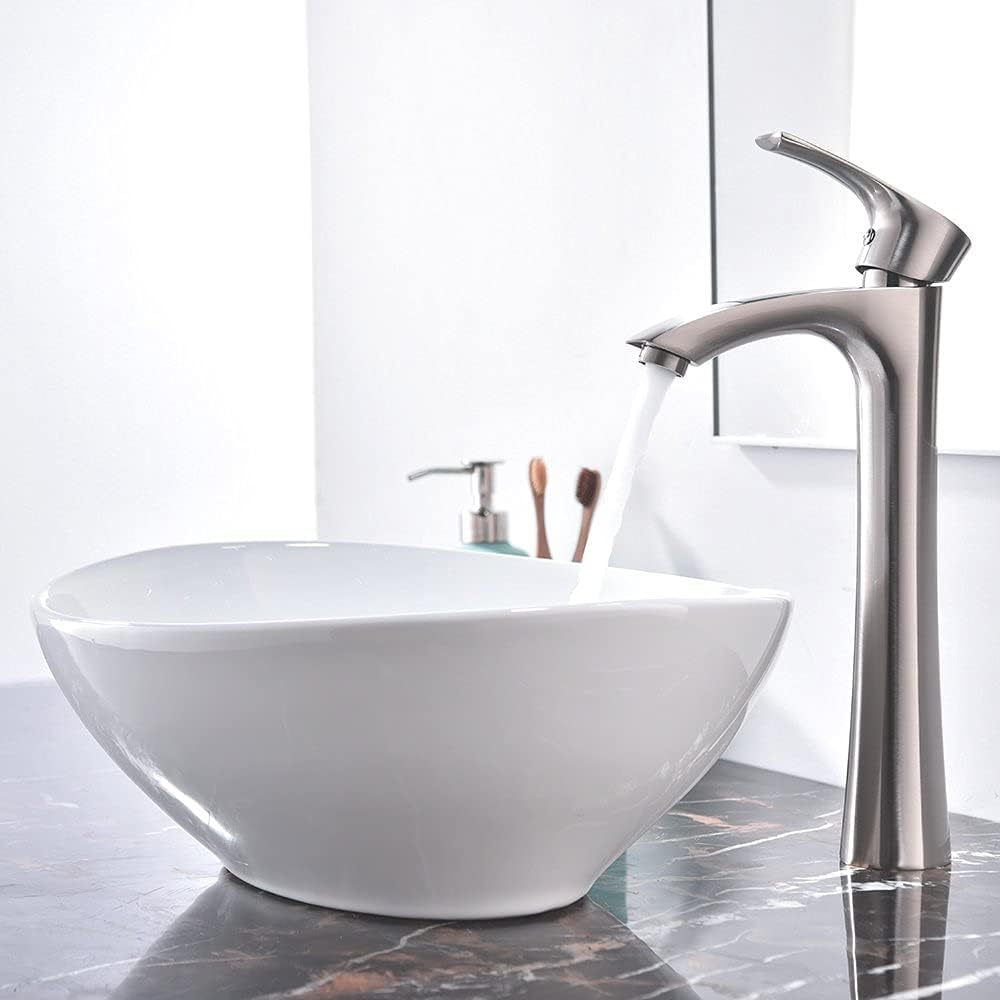 KINGO HOME 16" x 13" Bathroom Sink Bathroom Vessel Sinks, White Porcelain Ceramic Vessel Vanity Sink Art Basin Lavatory Above Counter Vanity Bathroom Sink Bathroom Sinks Above Counter Bowl
