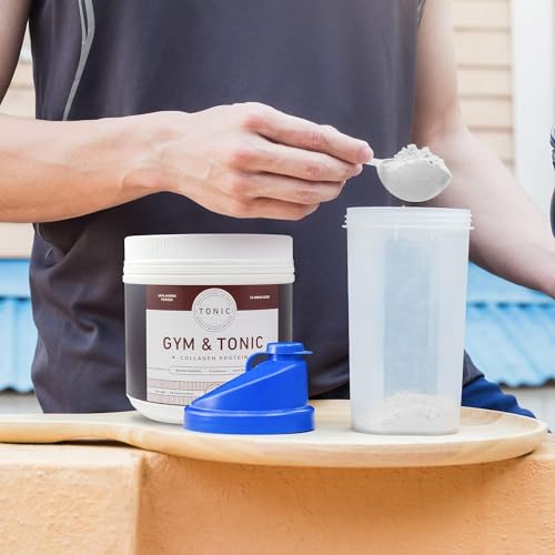 Gym & Tonic Low Calorie Collagen Protein Powder with 18 Amino Acids - Unflavored, Non-GMO, 0 Sugar, 0 Carbs, 20 Grams Clean Protein Per Serving, 1lb